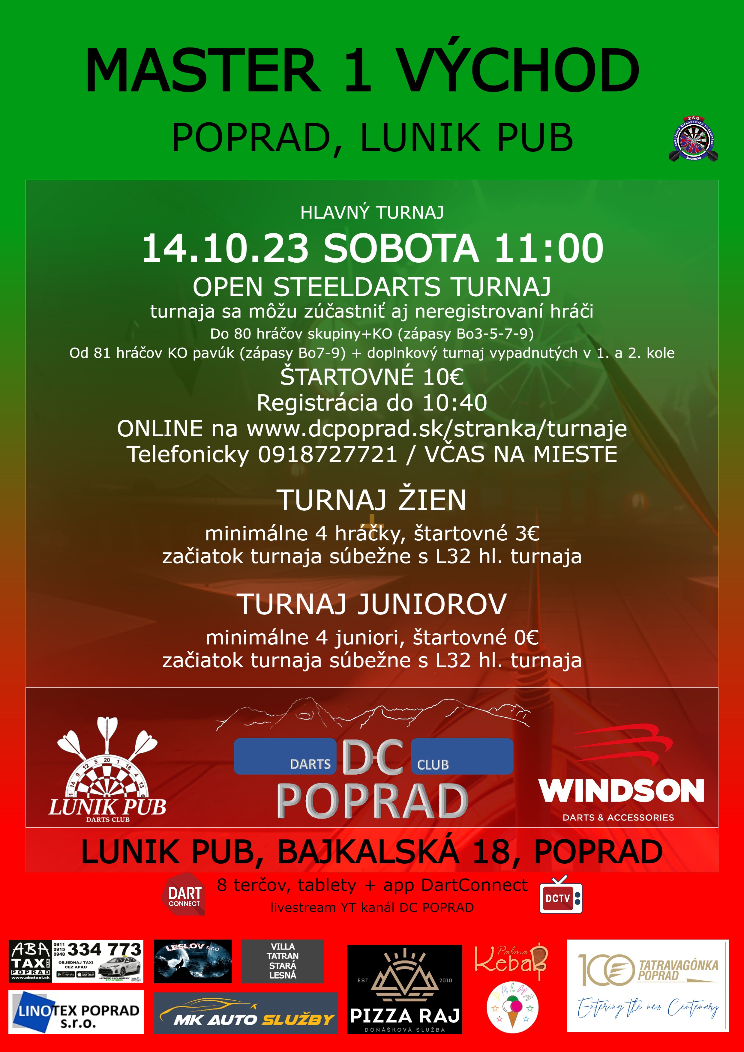 Zoznam Mastrov | Slovak Steel Darts